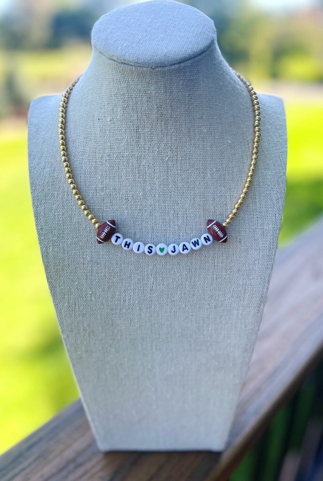 Football Necklace, 14K Gold, Jawn Necklace, Philly Jawn, Philly Jawn ...