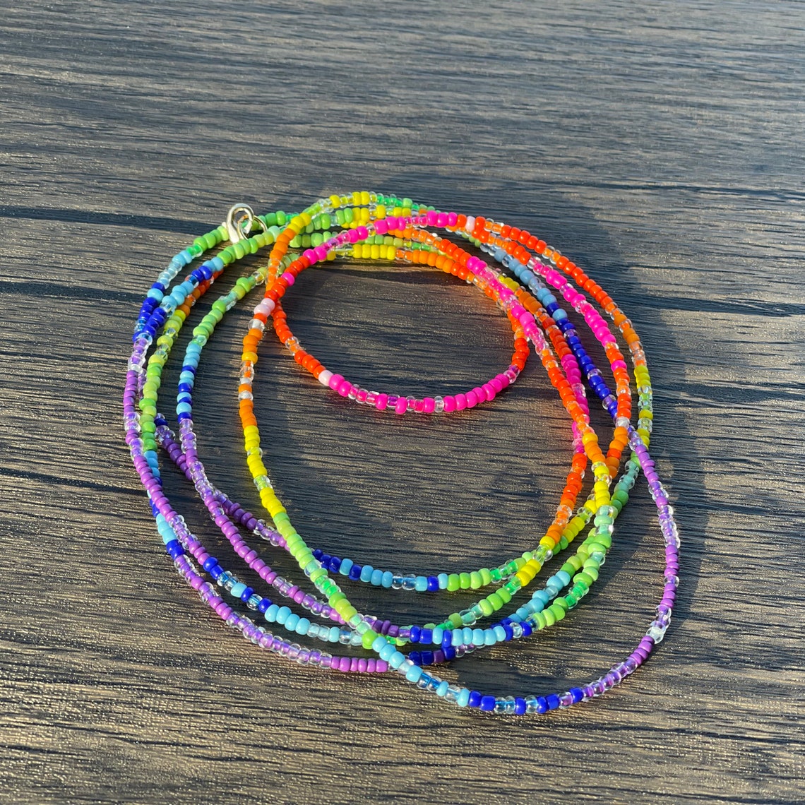 Multi Strand Seed Bead Necklace Hippie Necklace Wrap Around - Etsy
