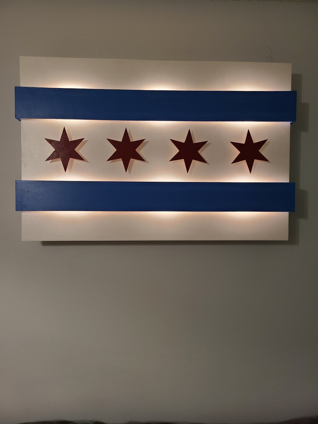 Light up Chicago Flag - Etsy