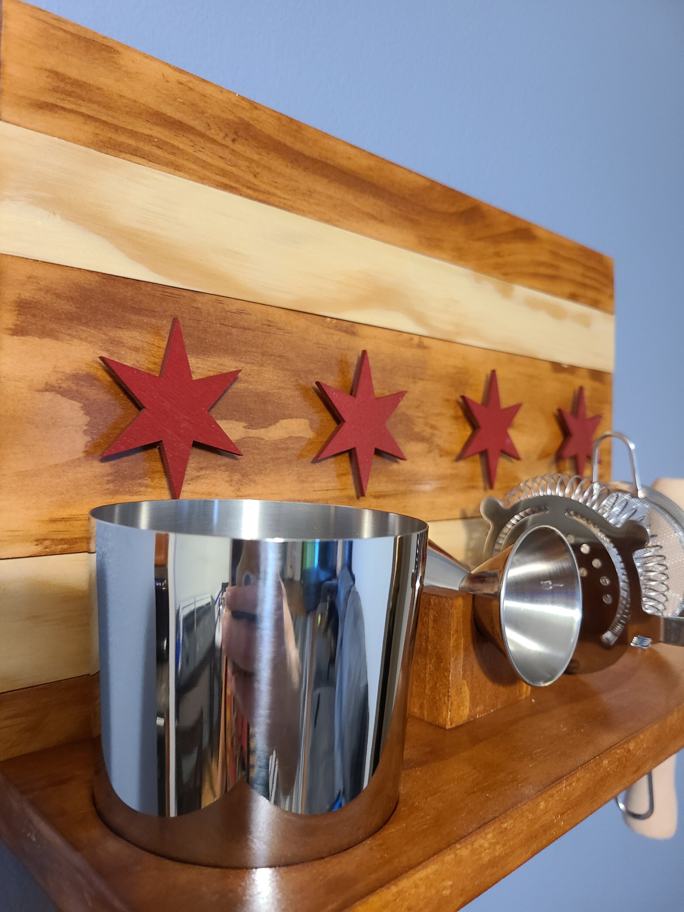 Chicago Flag Bar Organizer Wood Grain Edition - Etsy