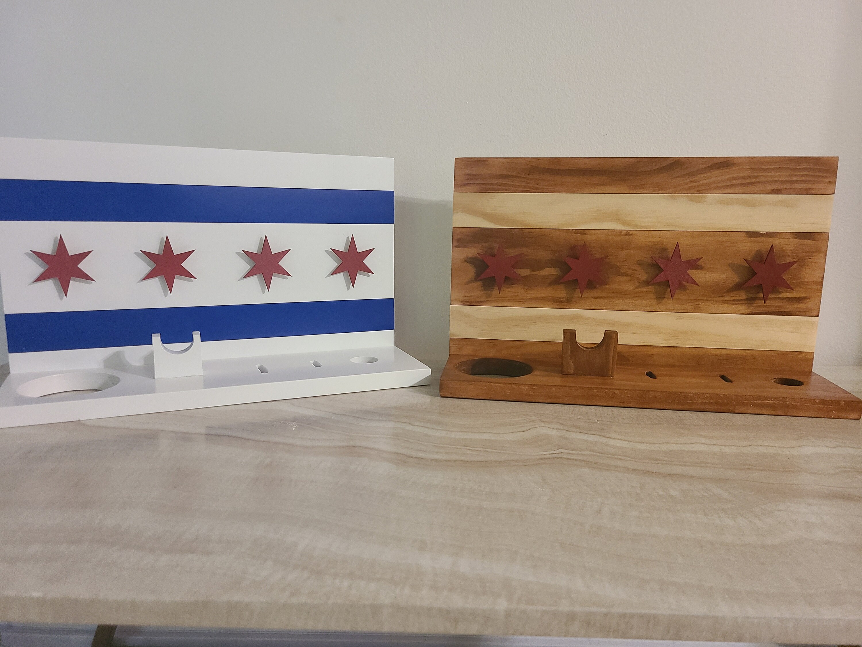 Chicago Flag Bar Organizer Wood Grain Edition - Etsy