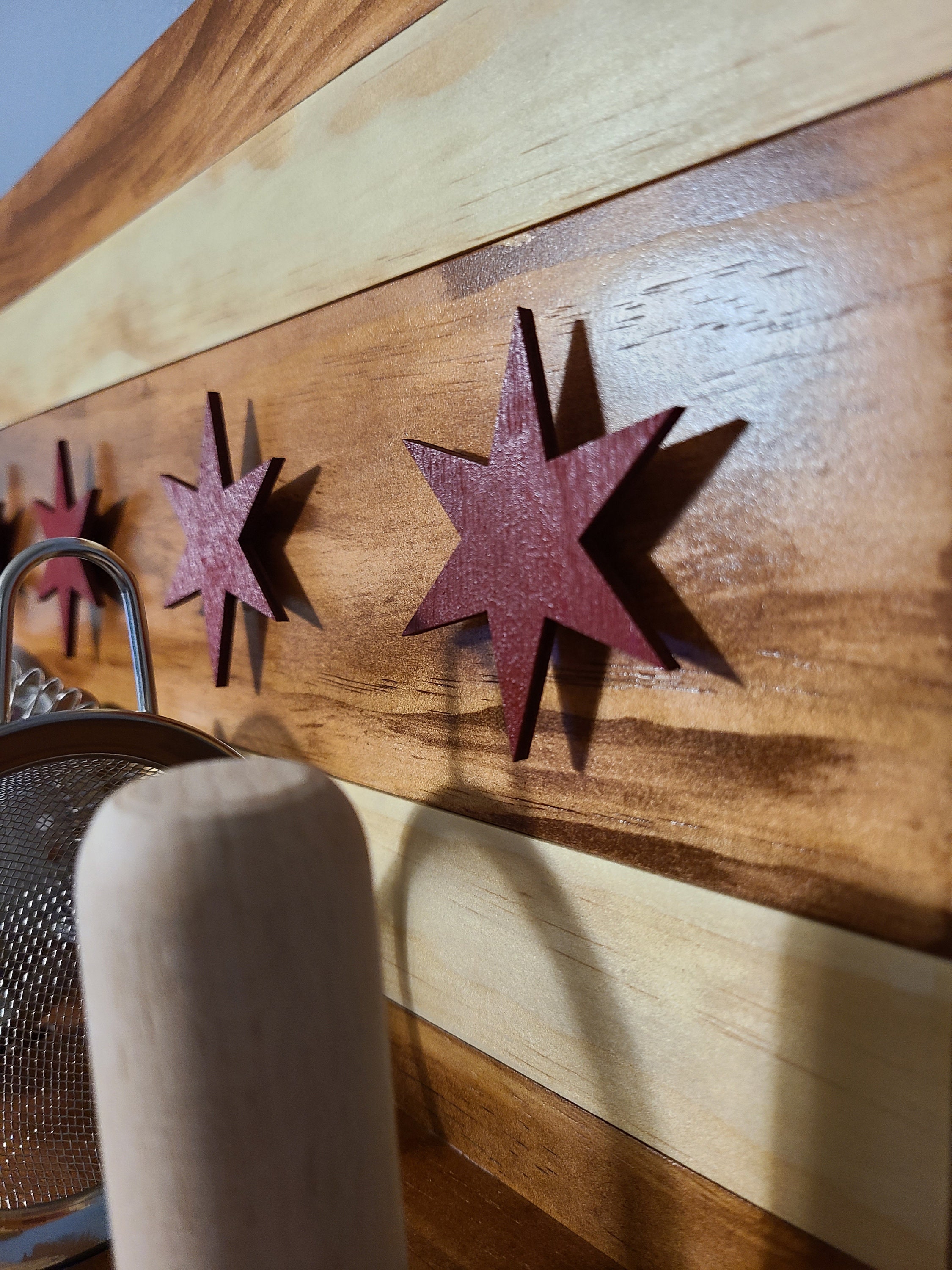 Chicago Flag Bar Organizer Wood Grain Edition - Etsy