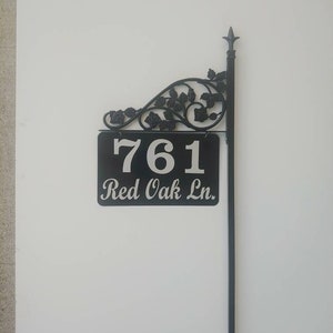 Reflective Address Sign: Personalized Steel Driveway Marker With Scroll ...