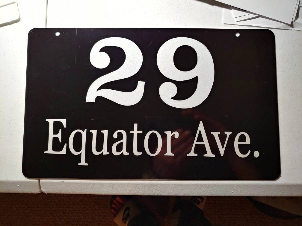 Reflective House Number Sign: Personalized Aluminum Address Plaque (6 ...
