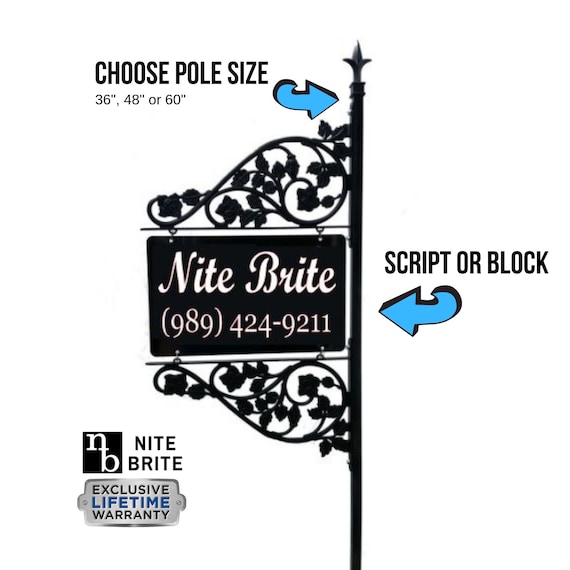 Custom Business Address Sign Double Sided Reflective With - Etsy