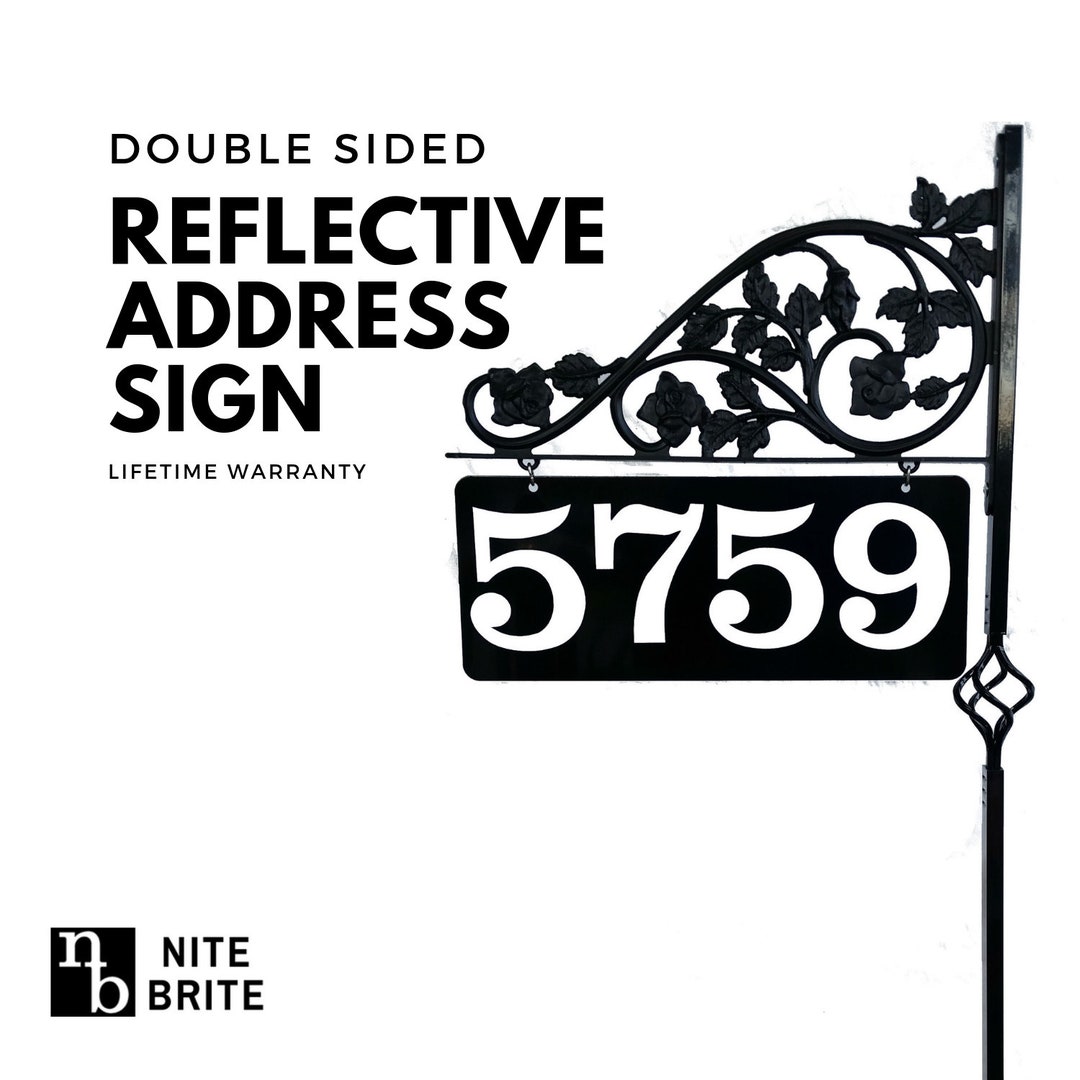 Personalized Reflective Address Sign With Custom Numbers – Durable ...