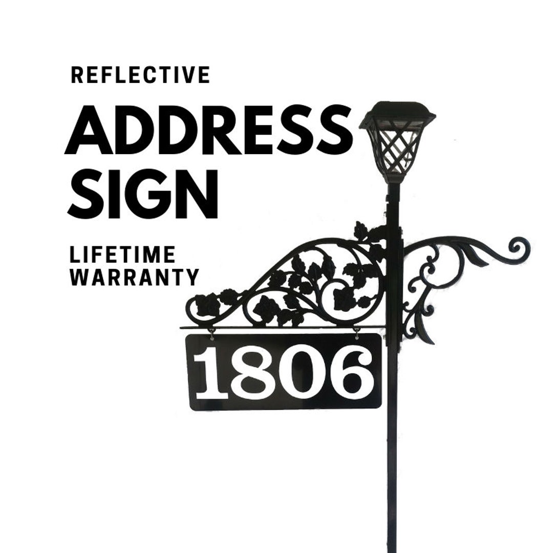 Reflective House Numbers - Double Sided Solar Light Driveway Marker ...