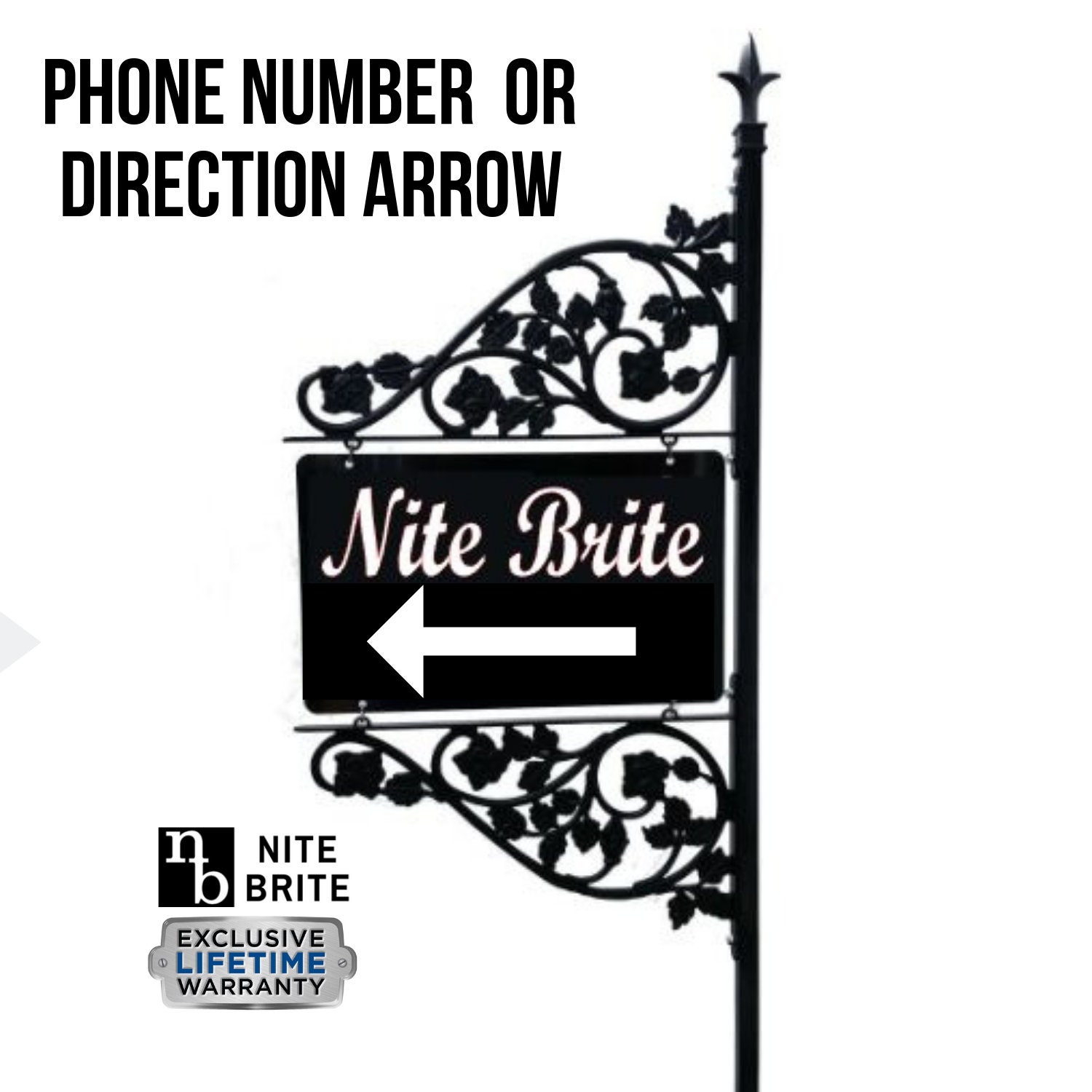 Custom Business Address Sign - Double Sided Reflective With Pole ...