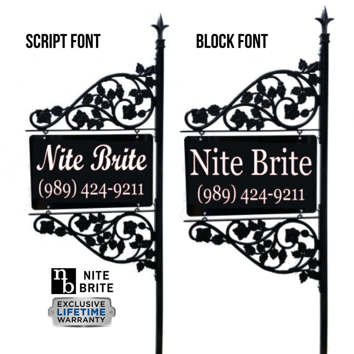 Custom Business Address Sign - Double Sided Reflective With Pole ...