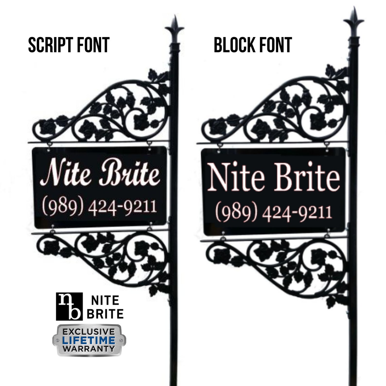 Custom Business Address Sign - Double Sided Reflective With Pole ...