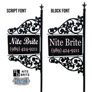 Custom Business Address Sign - Double Sided Reflective With Pole ...