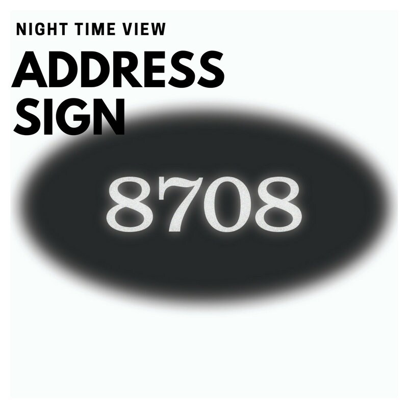 Reflective House Number Sign: Personalized Aluminum Address Plaque (6 ...