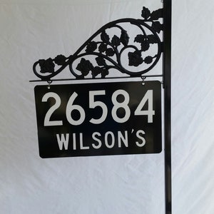 Reflective Address Sign: Personalized Steel Driveway Marker With Scroll ...