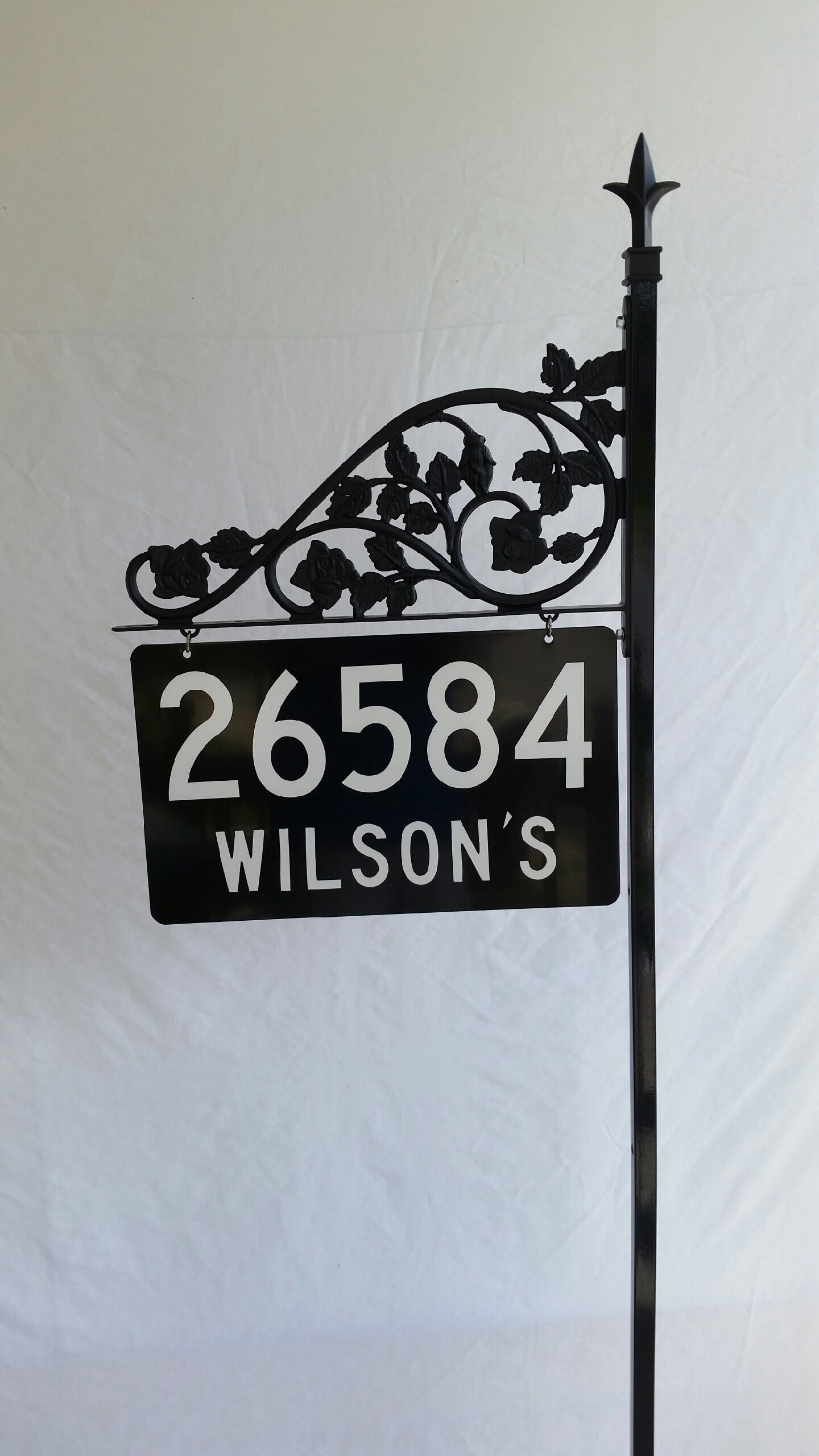 Reflective Address Sign: Personalized Steel Driveway Marker With Scroll ...