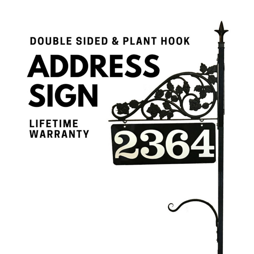Reflective Address Sign: Metal, 60" Steel Pole, Plant Hook - Etsy