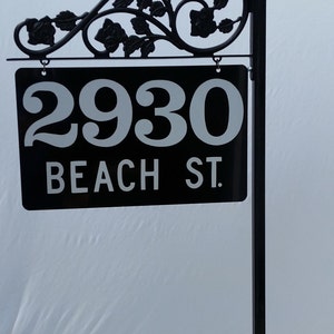 Reflective Address Sign: Personalized Steel Driveway Marker With Scroll ...