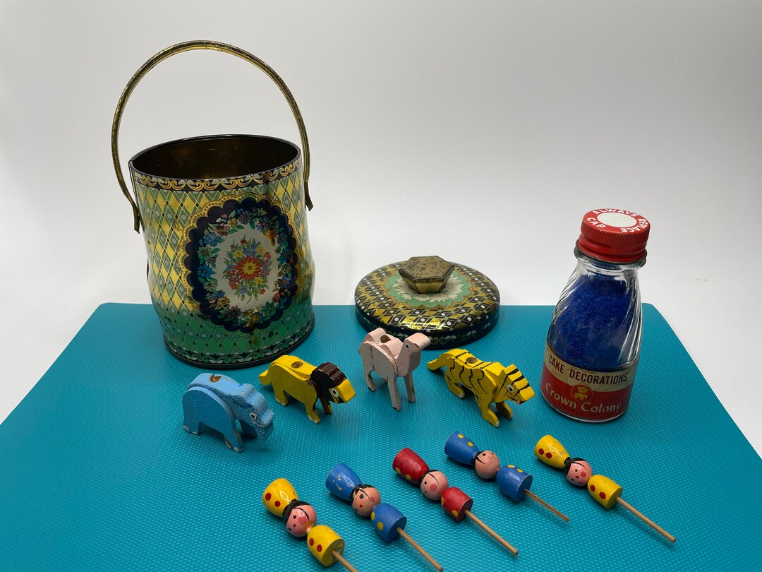 Vintage Cake Decorations, Crown Colony Sugar, Murray-allen Candy Tin ...