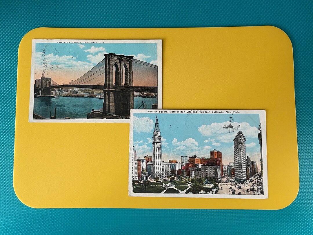 1920’s New York Postcards, Brooklyn Bridge, Flat Iron Building ...