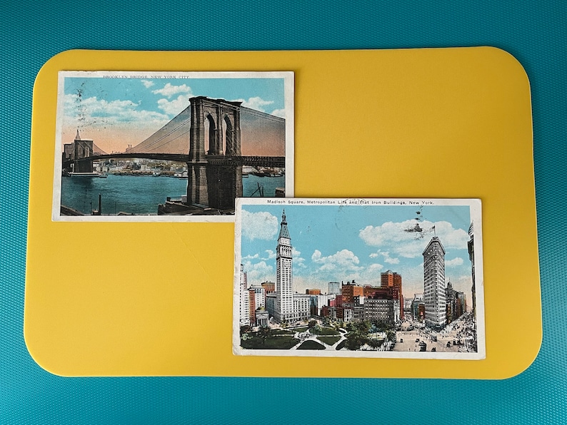 1920’s New York Postcards, Brooklyn Bridge, Flat Iron Building ...