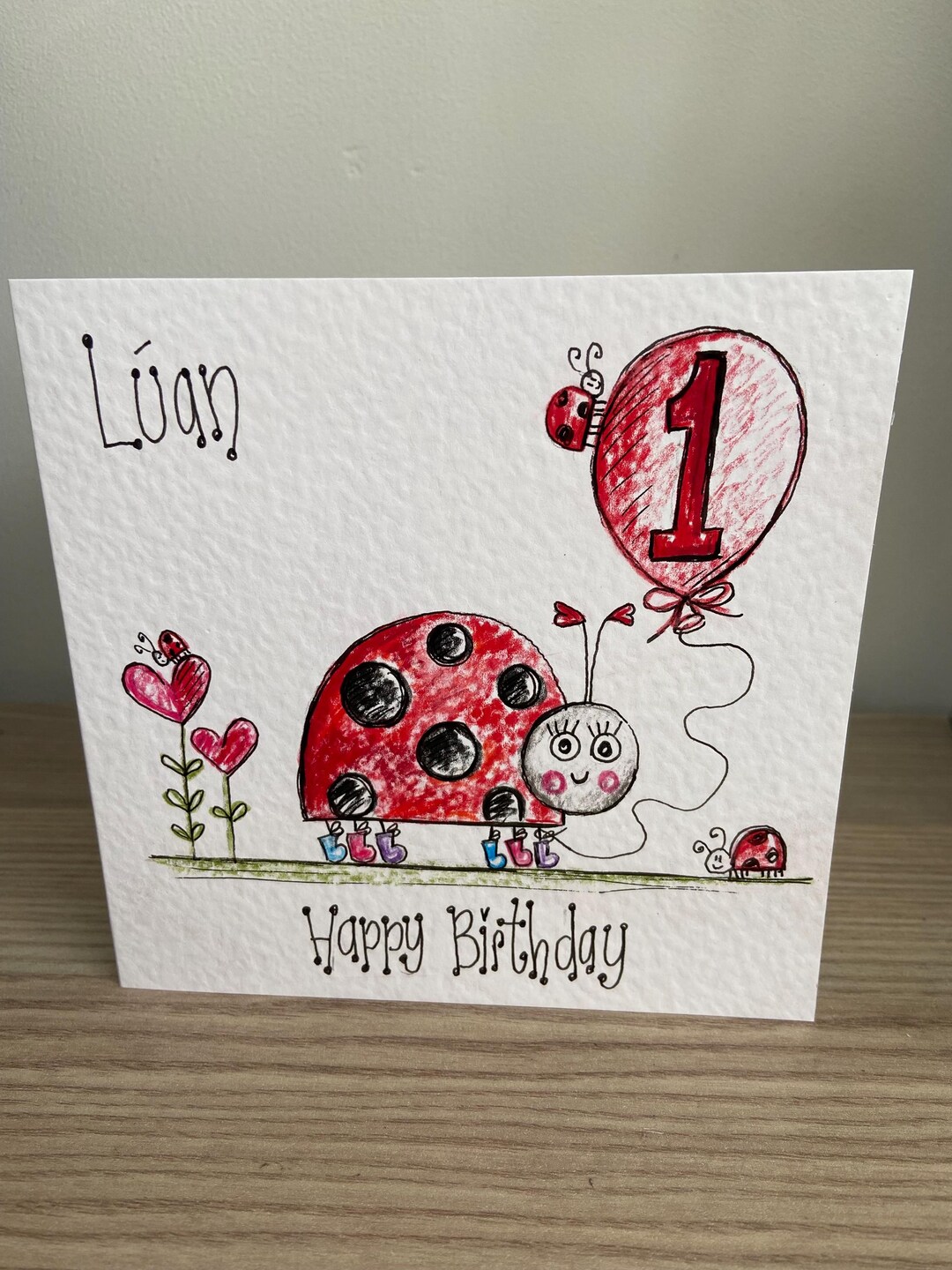 Individually Hand Drawn Cute Lady Bird Birthday Card. Can Be ...