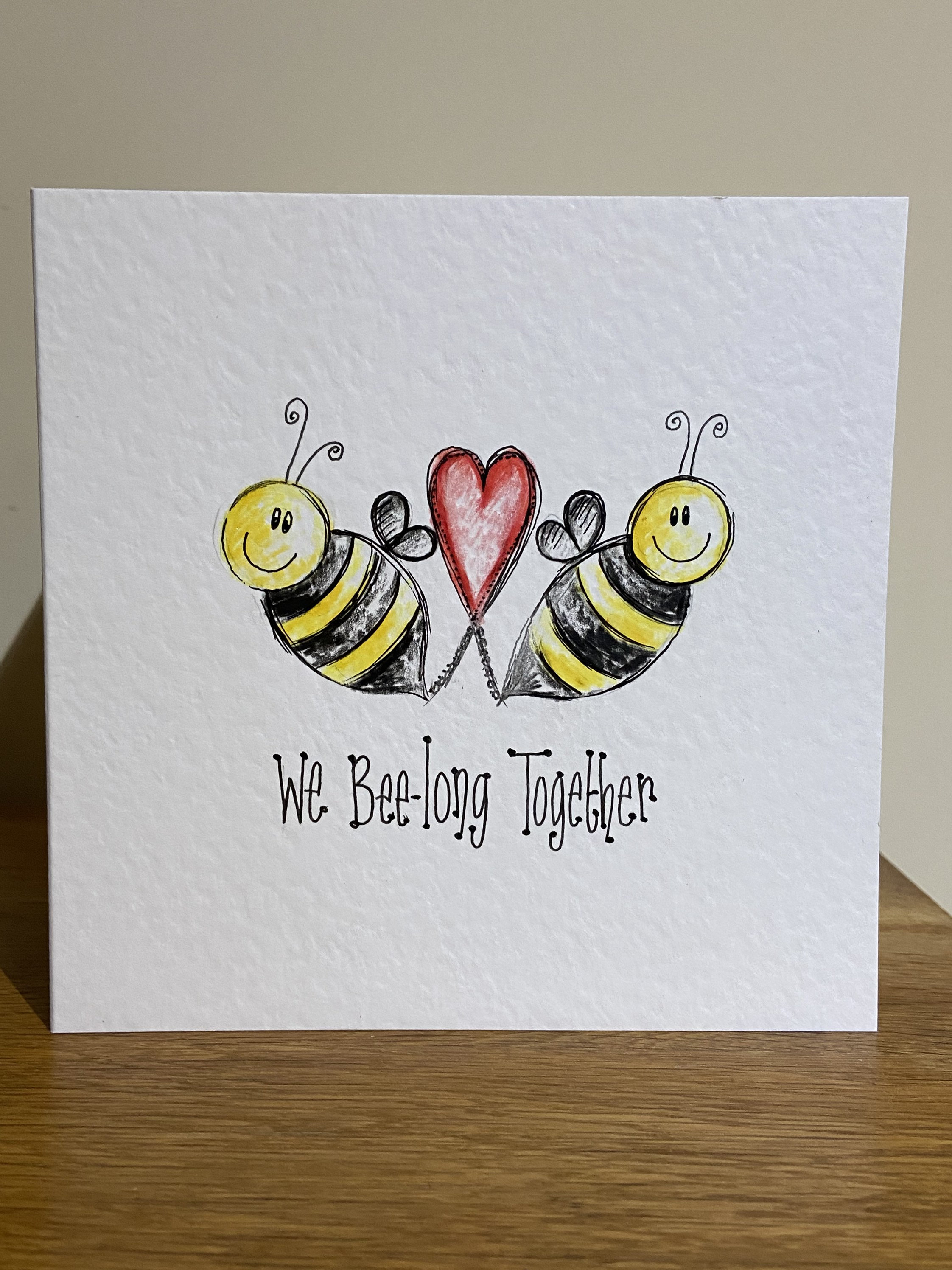Hand Drawn Bumble Bee Card. Valentine Love Card. Can Be Personalised - Etsy