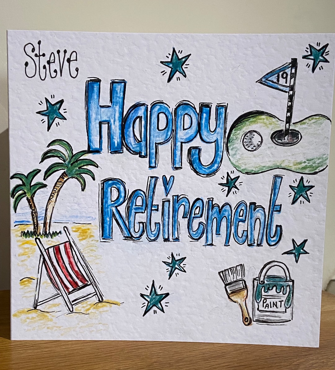Individually Hand Drawn Retirement Card Can Be Personalised - Etsy