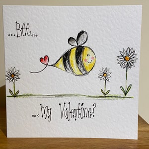 Bumble Bee Valentines Card Personalised and Individually Hand - Etsy