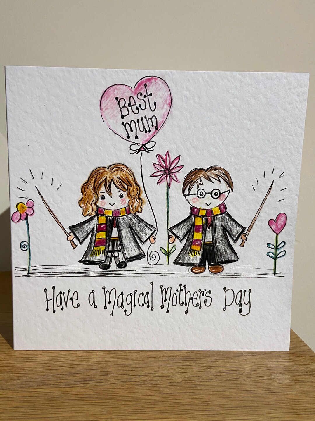 Harry and Hermione Inspired Birthday Card. Hand Illustrated. Can Be ...