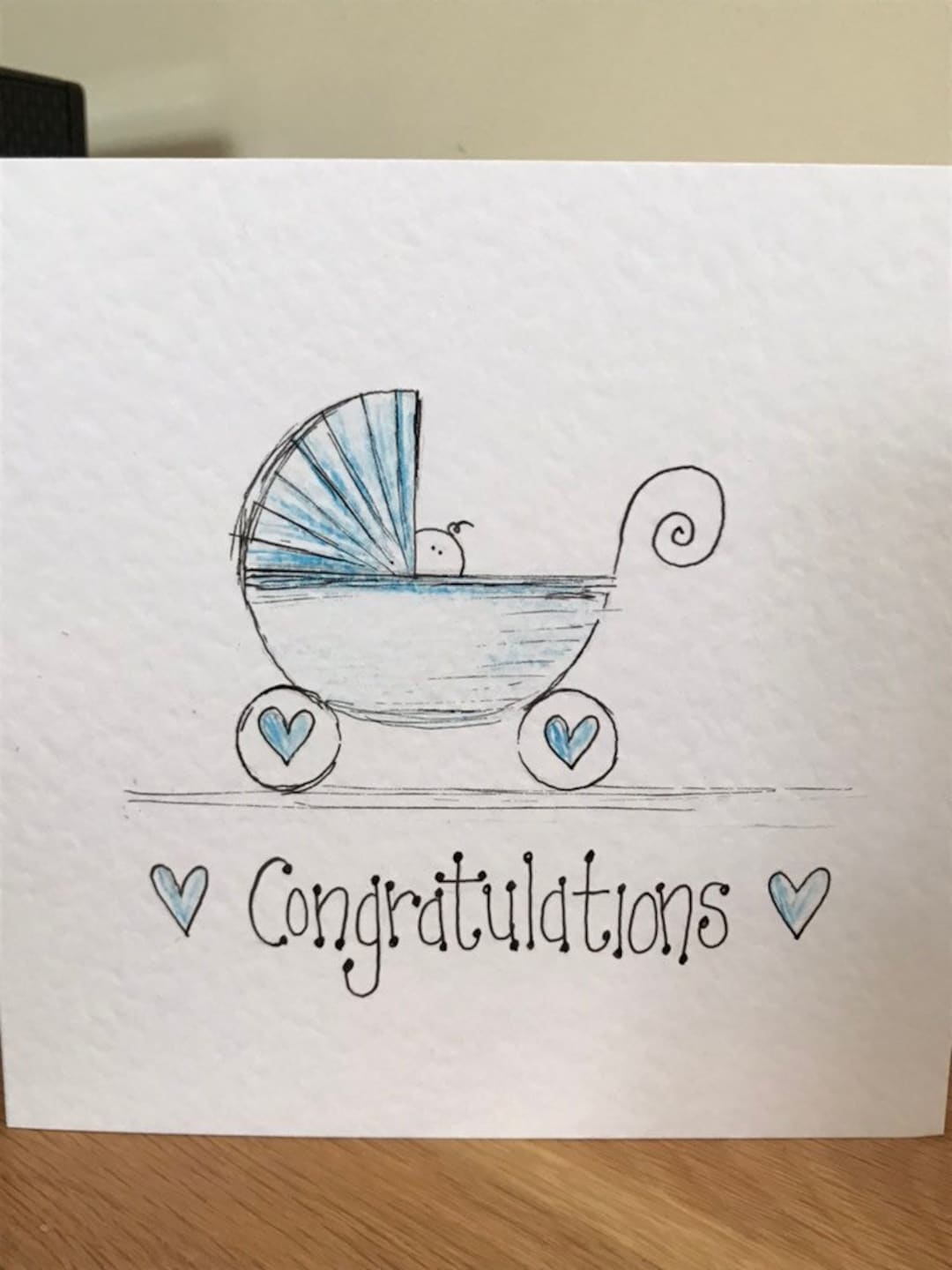 Hand Illustrated Congratulations Baby Card. Can Be Personalised - Etsy