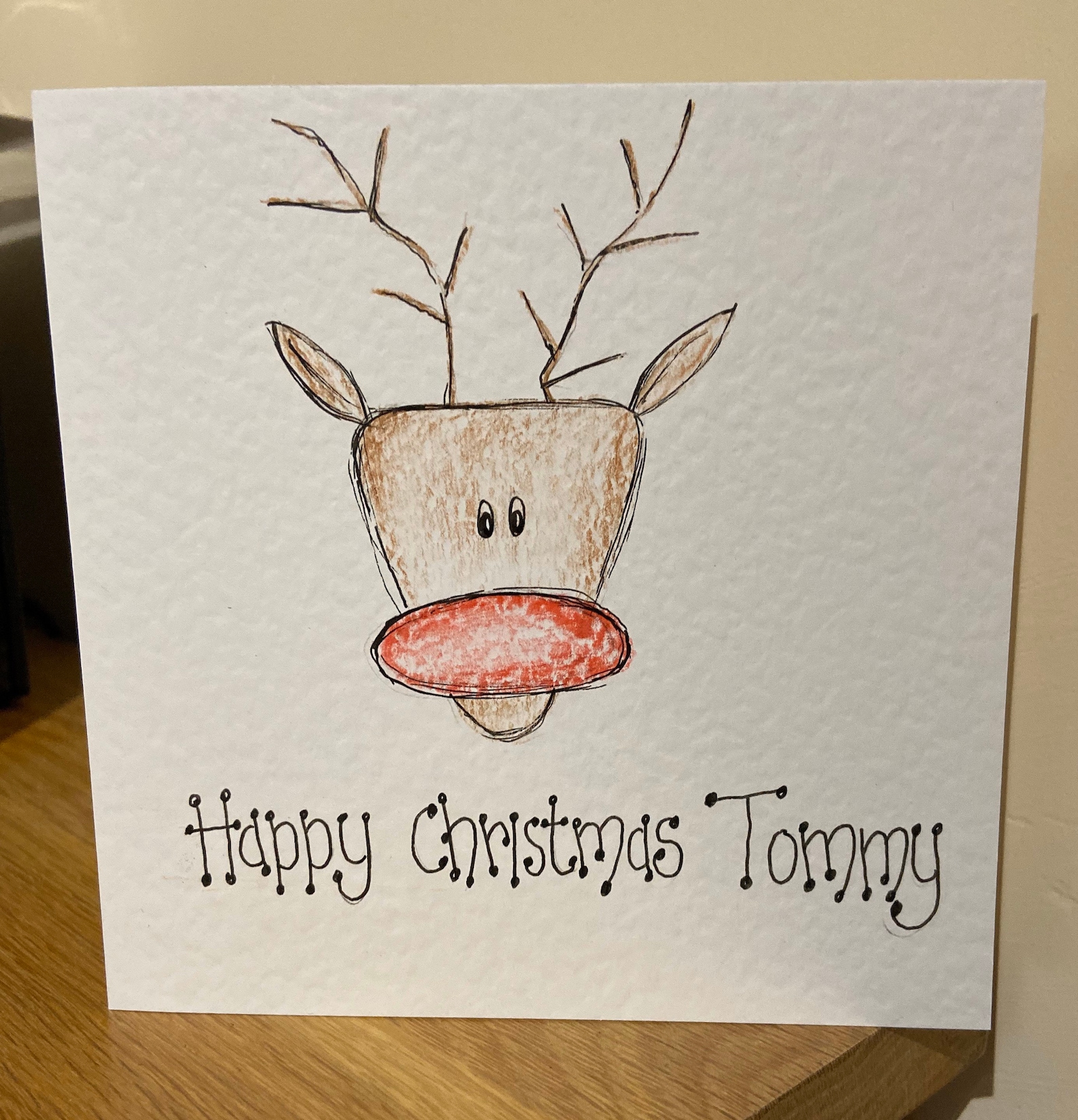 Hand Drawn Rudolph the Red Nose Reindeer Christmas Card. Can - Etsy