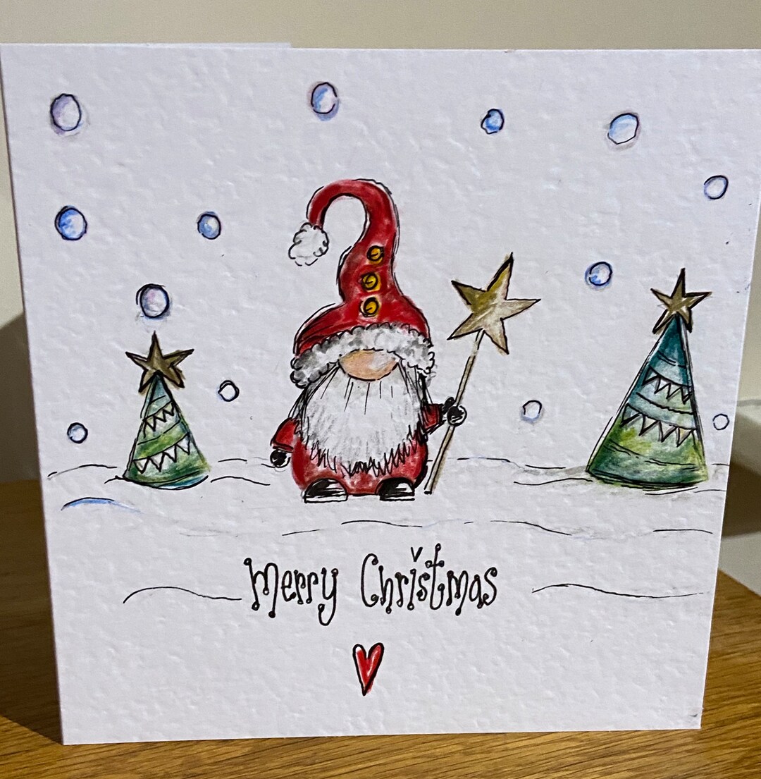 Hand Illustrated and Individually Drawn to Order Gonk Christmas Card ...