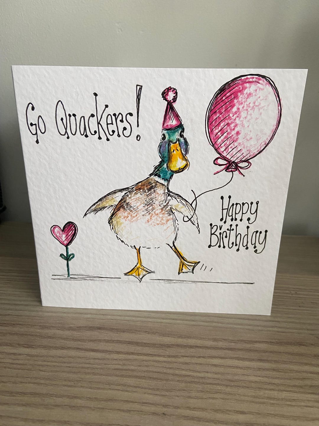 Cute Duck Birthday Card Hand Drawn to Order. Can Be Personalised - Etsy UK
