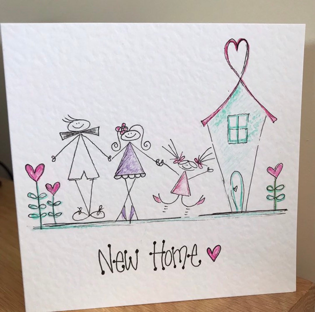 Individually Hand Drawn New Home Card. Can Be Personalised - Etsy