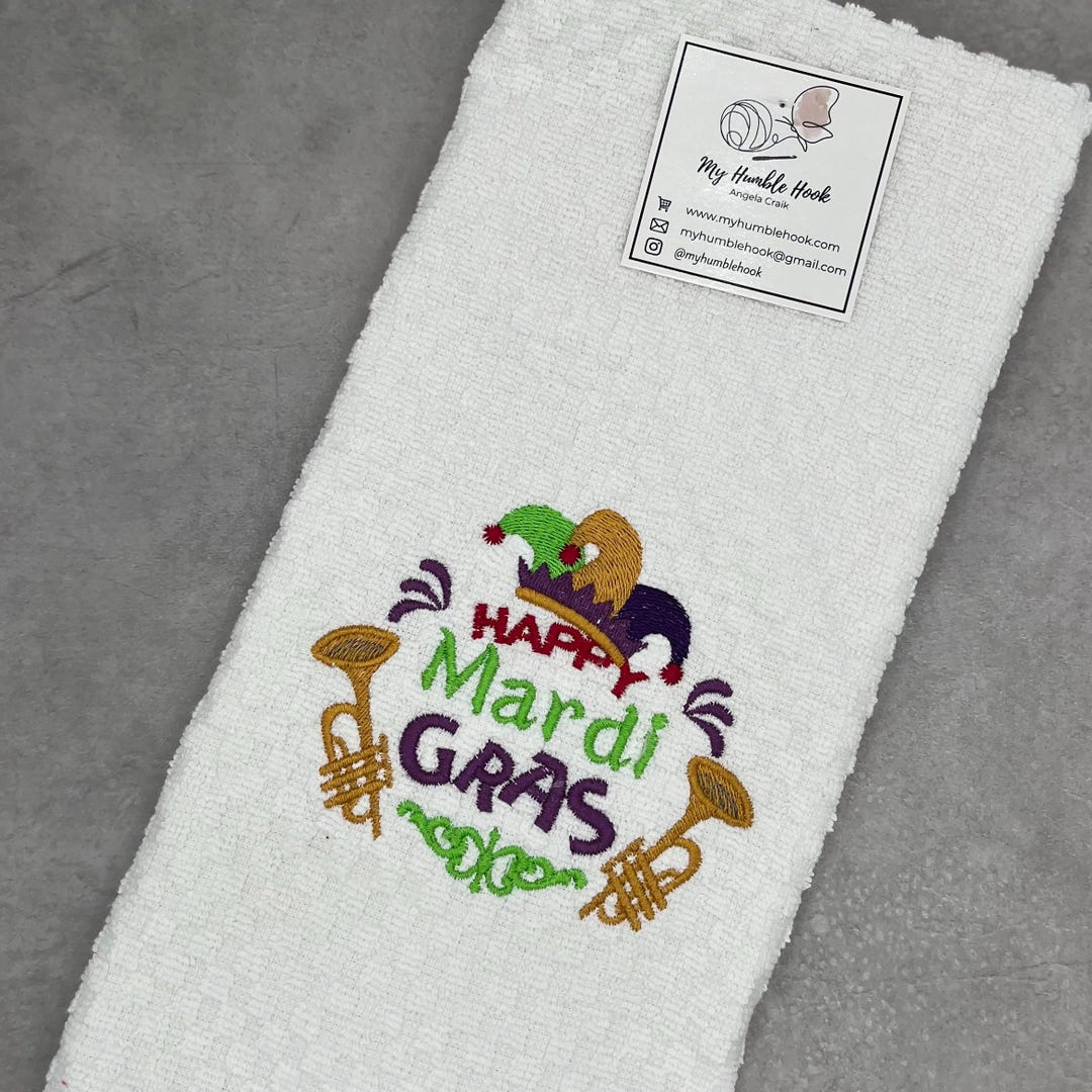 Happy Mardi Gras Kitchen Towel / Fat Tuesday Decorative Towel / New ...