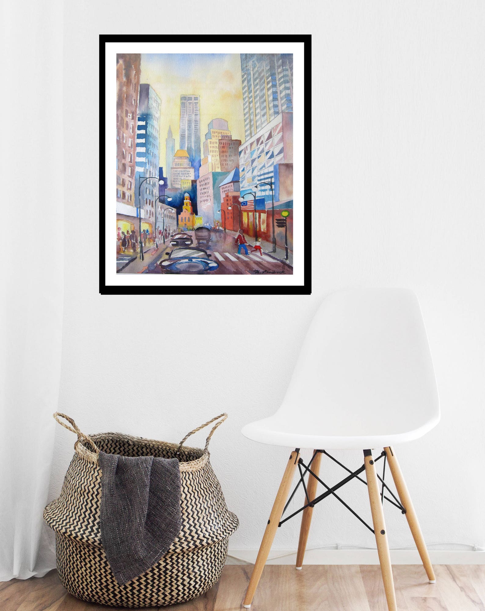 Boston, Massachusetts, Art Print of Original Watercolor Painting ...