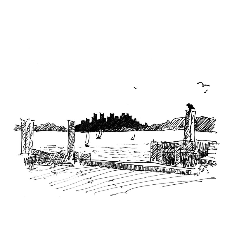 Boston, Massachusetts, Art Print of Original Pencil Sketch, Boston ...