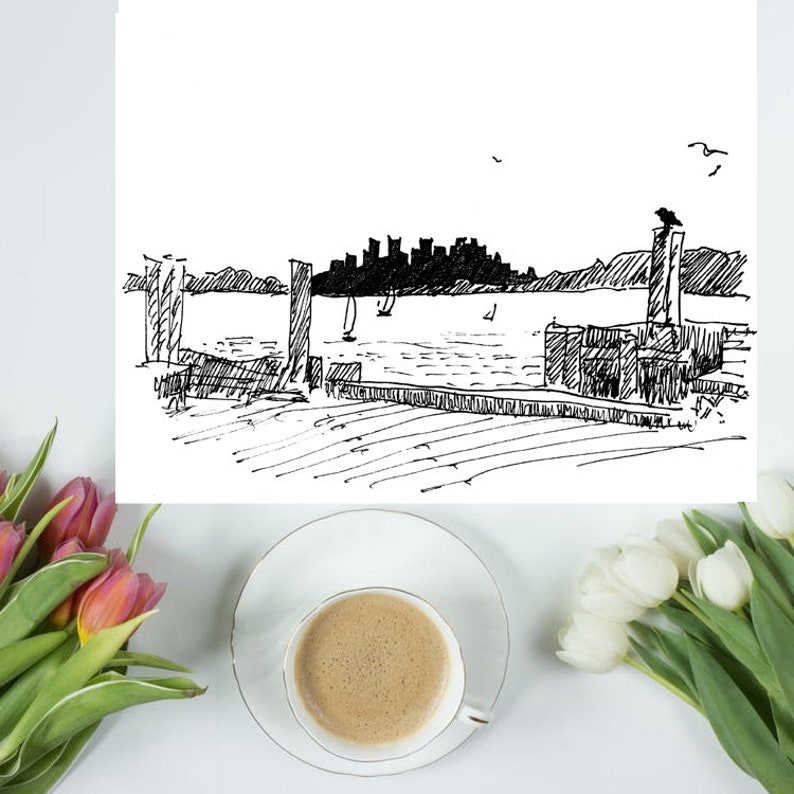 Boston, Massachusetts, Art Print of Original Pencil Sketch, Boston ...