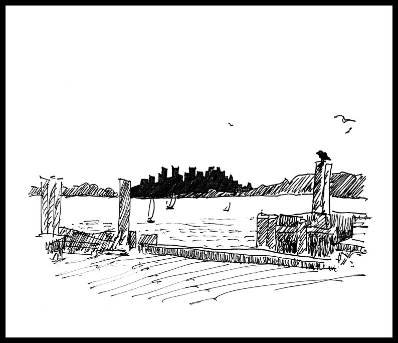 Boston, Massachusetts, Art Print of Original Pencil Sketch, Boston ...