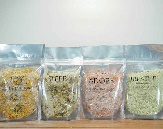 8oz Herbal Milk Bath Epsom Salt Soak Gift Set Essential Oils Organic ...