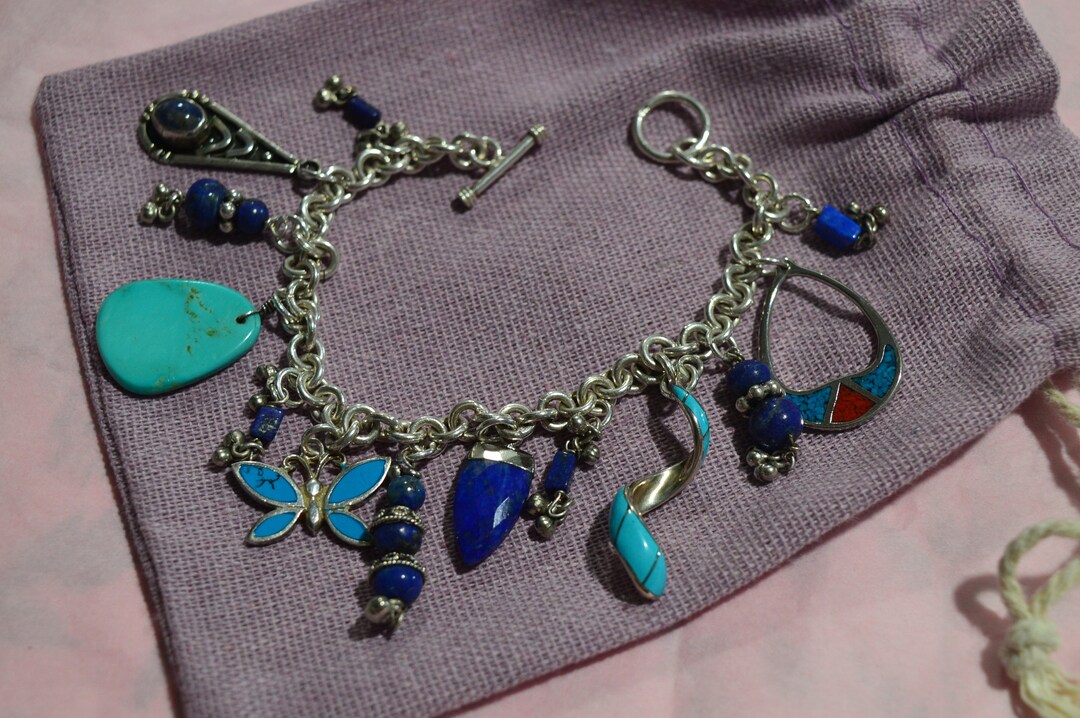 Vintage Sterling Indigenous Charm Bracelet, Native American Charm ...