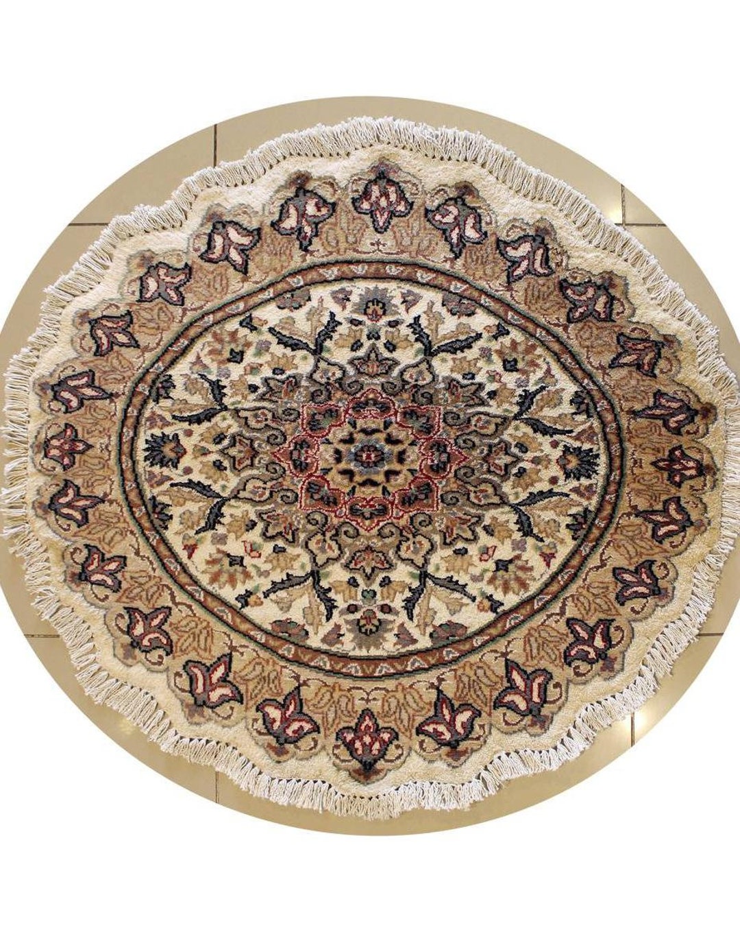 Rugstc 3'3x3'0 Pak Persian Area Rug With Silk & Wool Floral Design 100% ...