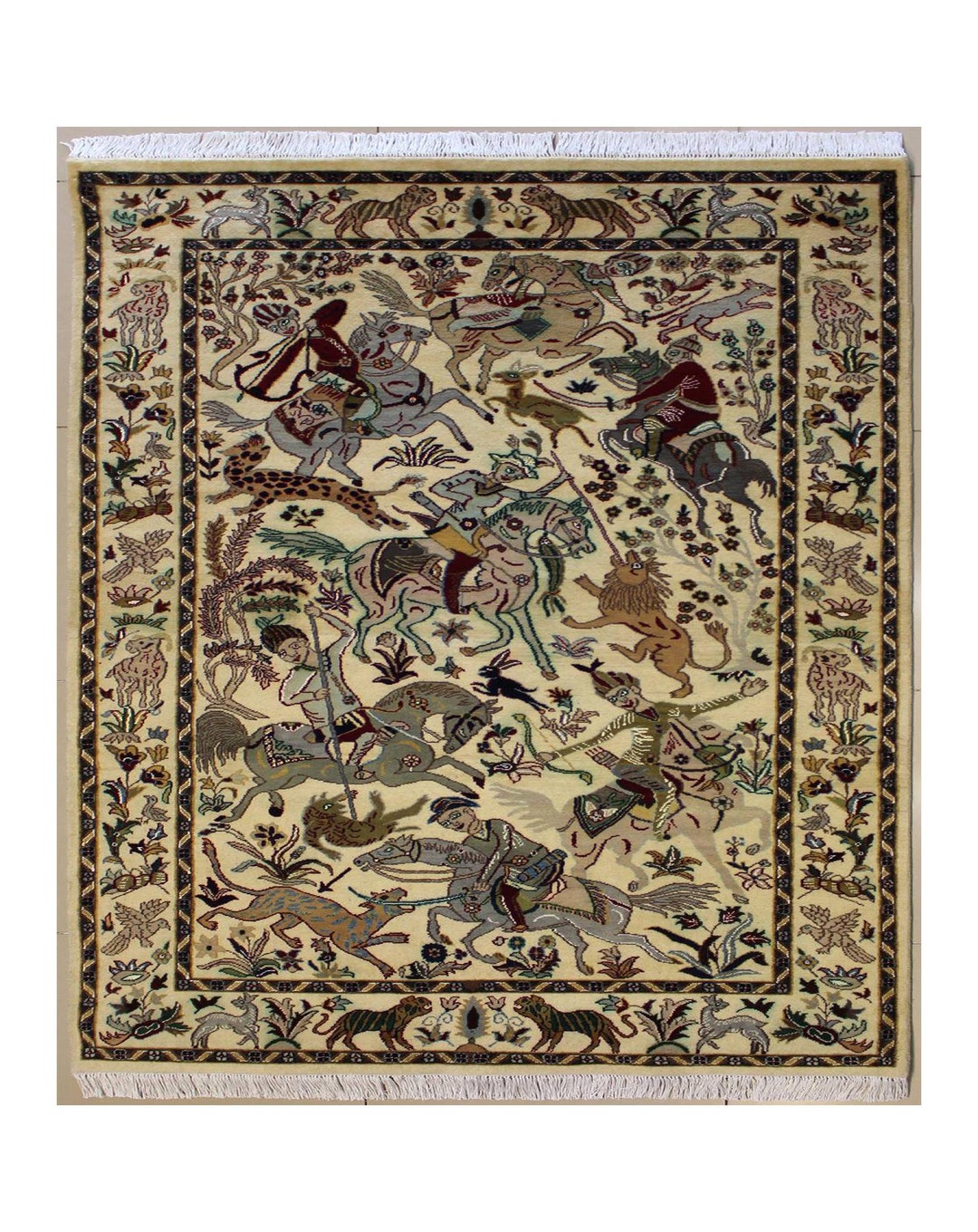 Rugstc 4'7x7'2 Pak Persian High Quality Rug,silk & Wool - Pictorial ...