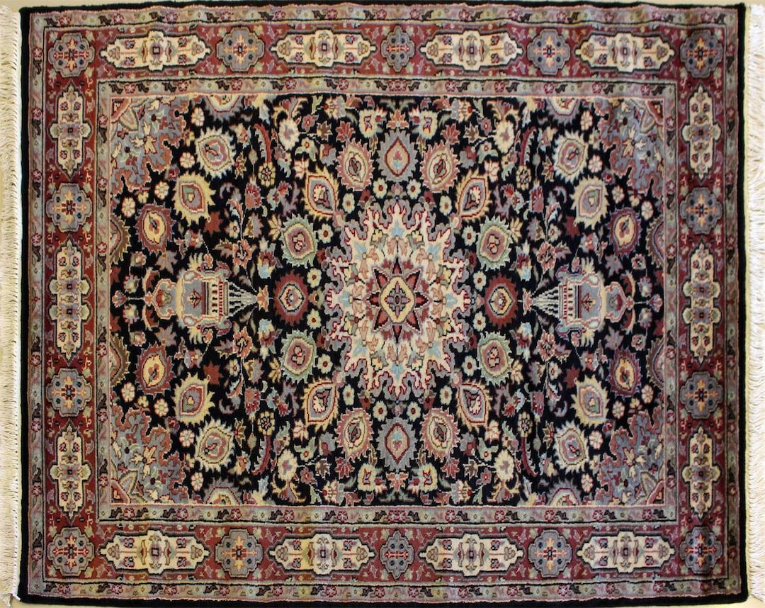 Rugstc 4'1x6'5 Pak Persian Area Rug With Wool - Ardabil Design | 100% ...