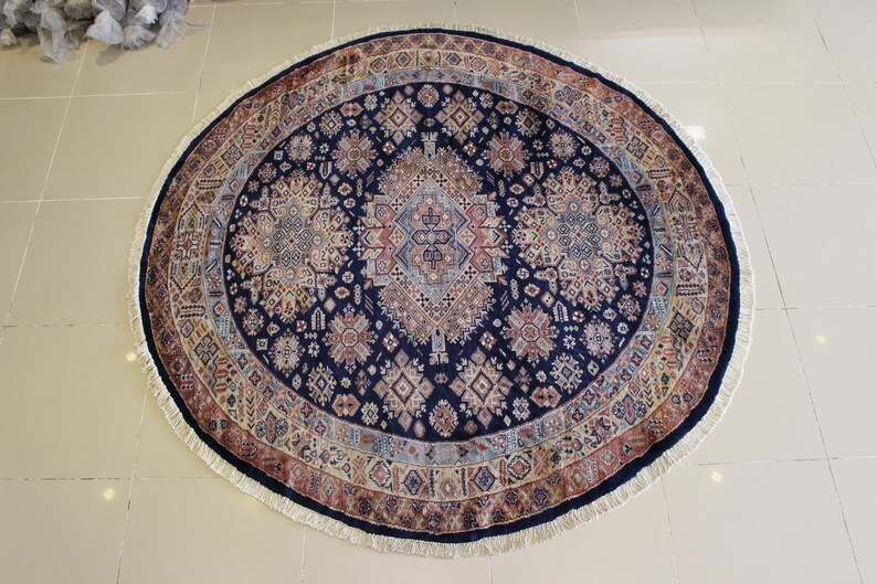Rugstc 7'9x7'11 Caucasian Design Area Rug With Silk - Etsy