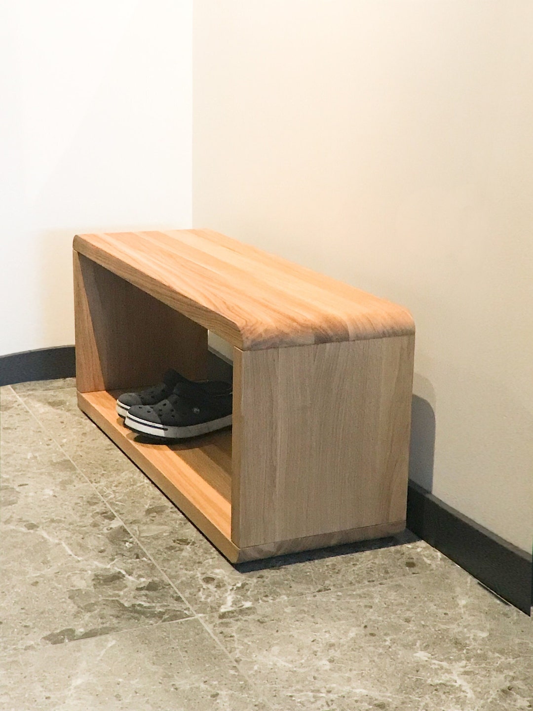 Entryway Bench Made of Solid Oak, Hallway Bench, Changing Shoes Bench ...