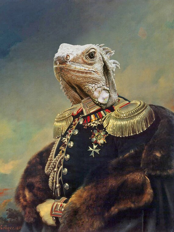 Custom Pet Portrait Lizard Portrait Royal Lizard Portrait | Etsy