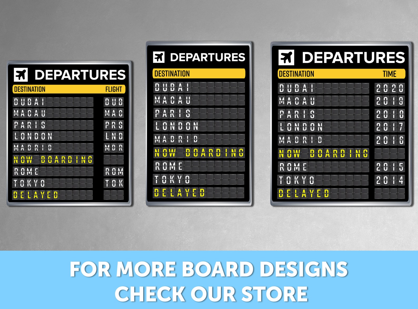 Custom Airport Departures Board Printable Destination Board | Etsy