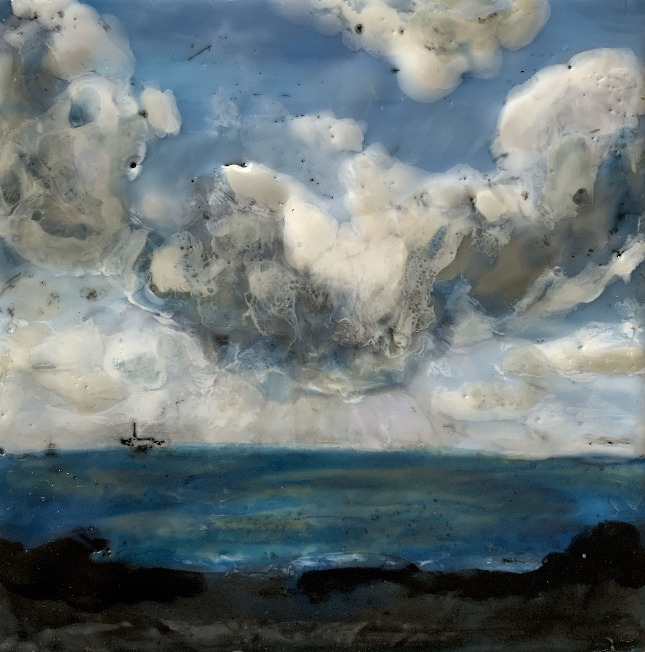 Original, landscape, encaustic titled Mini landscape #13”/ Artist ...