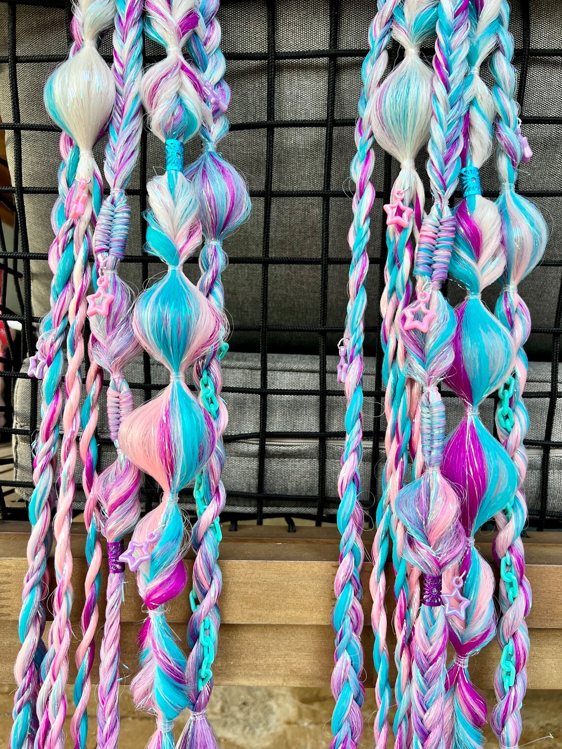 Sparkle Puff Tie in Hair Braids Festival Extensions - Etsy