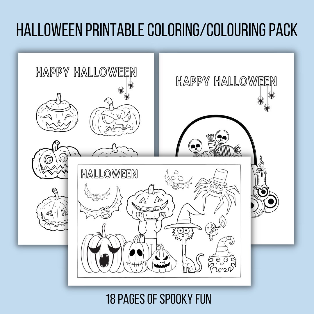 Halloween Activity Colouring Coloring Pack Book Printable Childrens ...